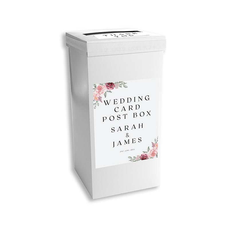 Elegant Flowers Personalised Wedding Post Box | Bride and Groom Direct