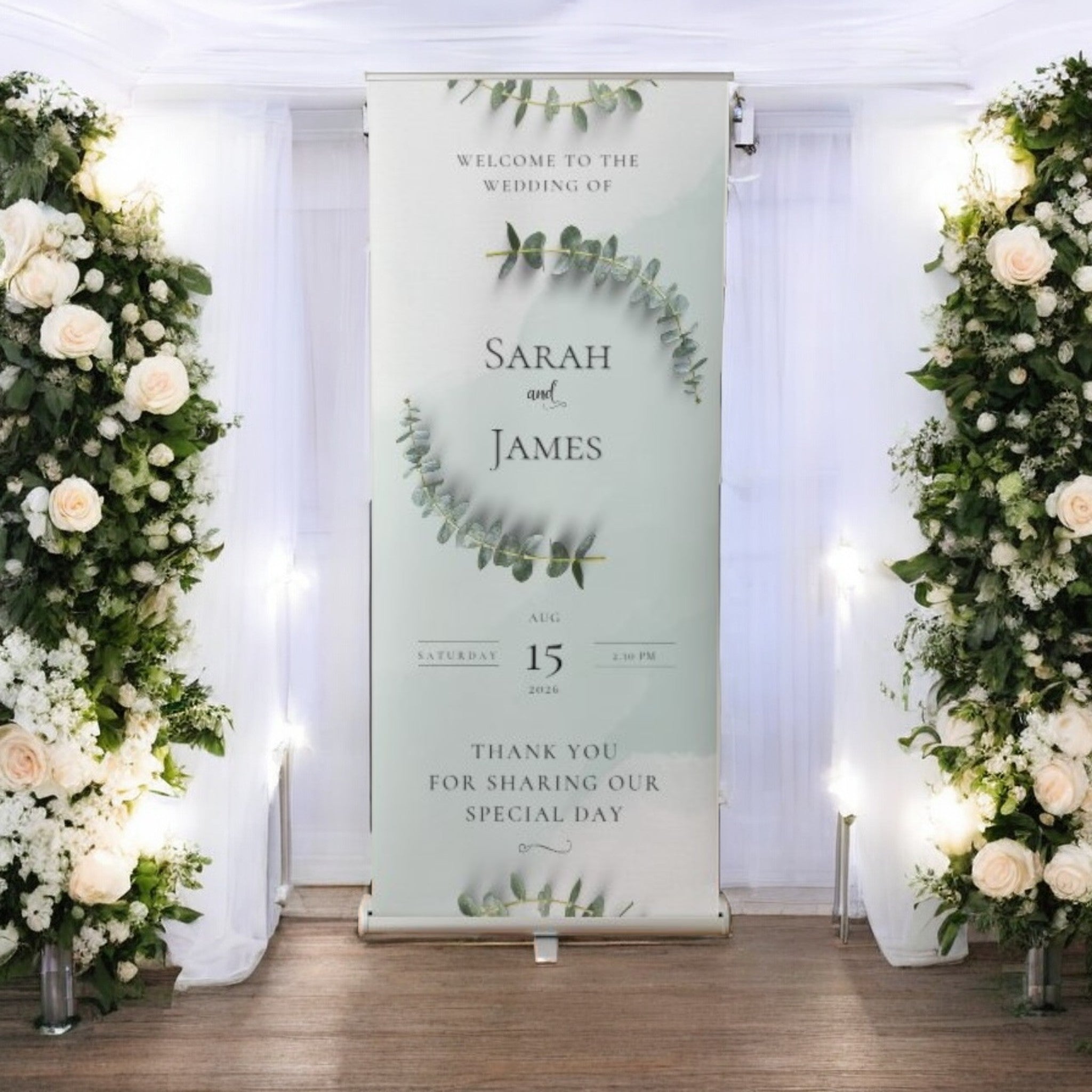 Eculayptus Wedding Roller Banner, Wedding Welcome Banner, Personalised ...