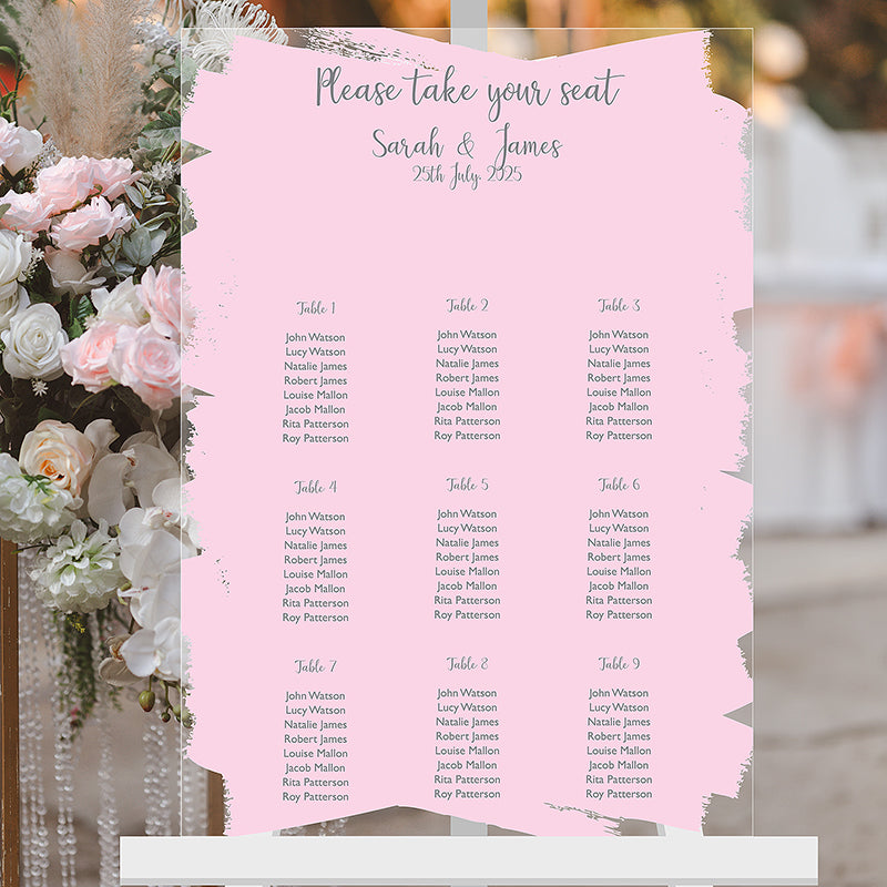 Personalised Wedding Table/Seating Plan, Acrylic Table/Seating Plan ...