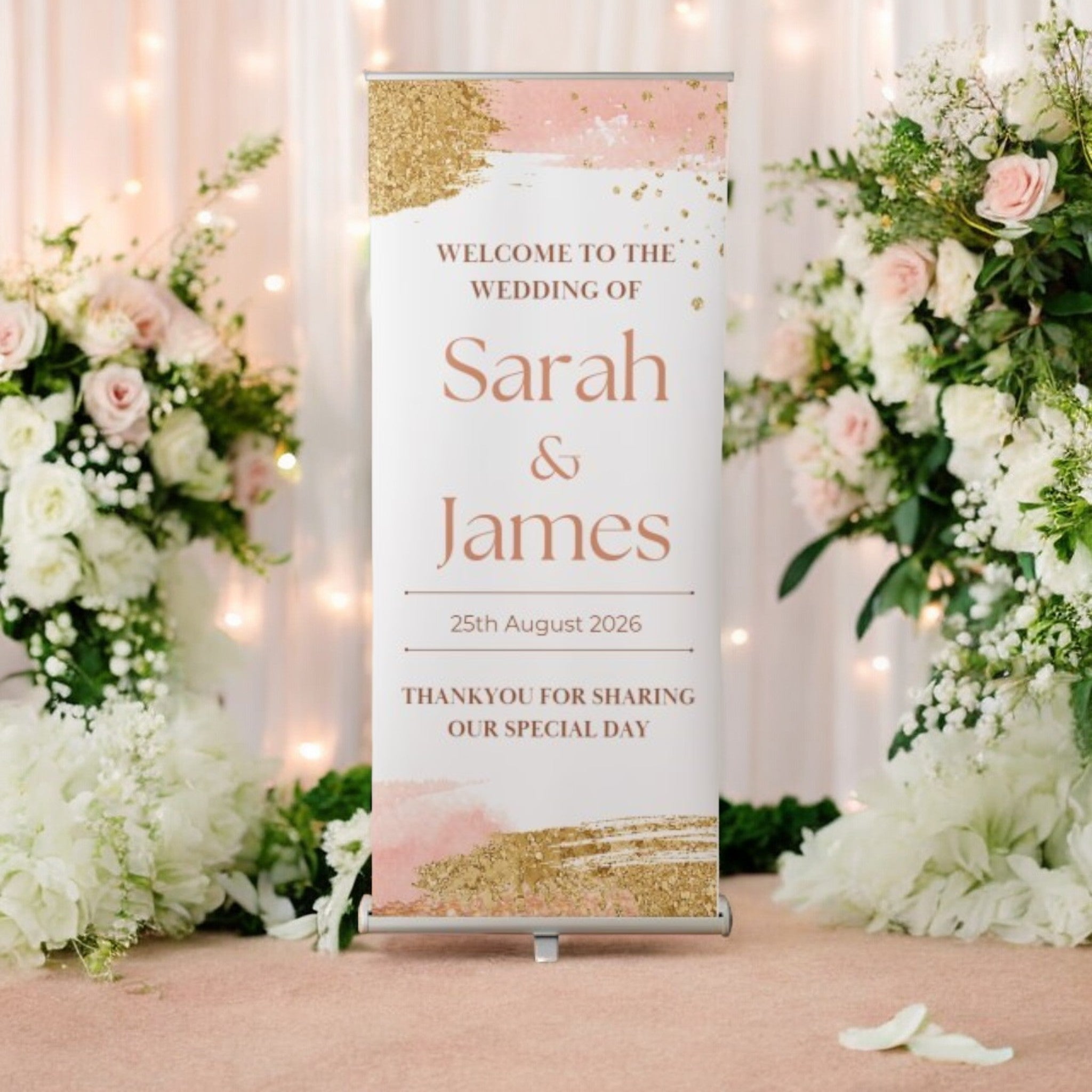 Wedding Roller Banner, Wedding Welcome Banner, Personalised Wedding ...