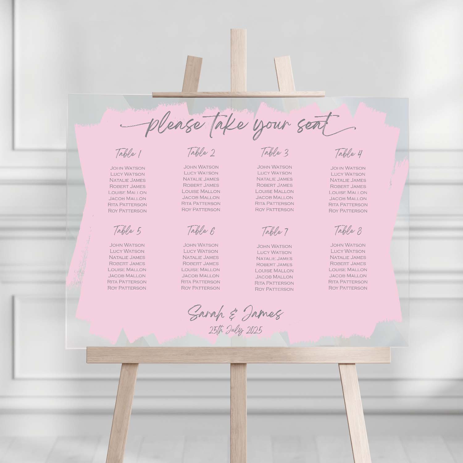 Personalised Wedding Table/Seating Plan, Acrylic Table Plan, Entrance ...