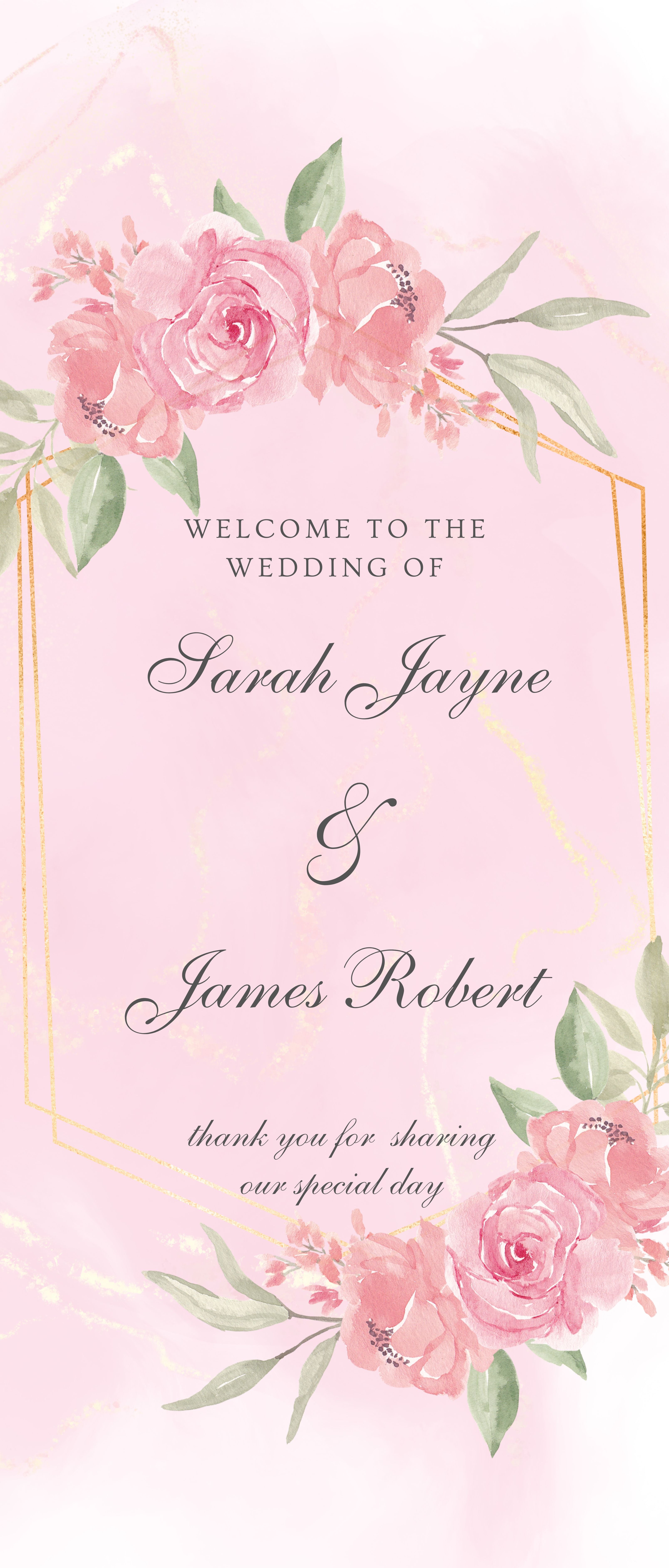 Wedding Roller Banner, Wedding Welcome Banner, Personalised Wedding ...