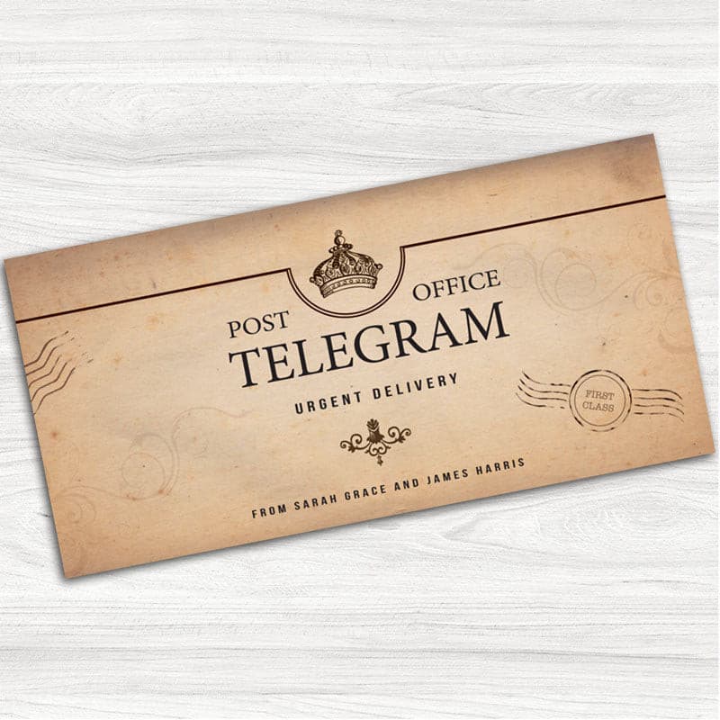 Telegram Wedding Evening Invitation | Bride and Groom Direct