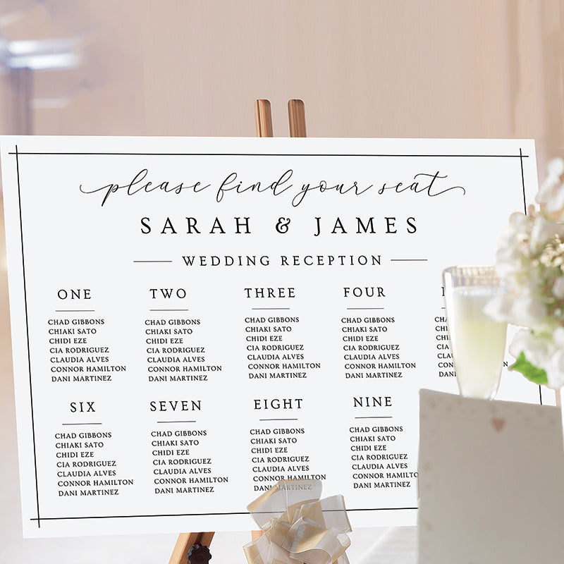 Minimalist Wedding Table Plan | Bride and Groom Direct