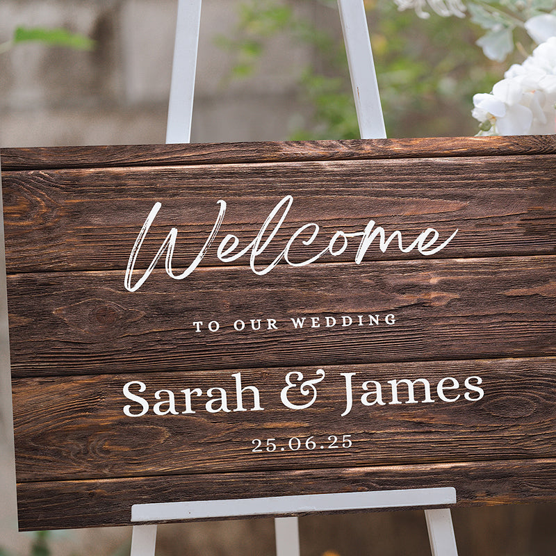 Rustic Wedding Welcome to Our Wedding Sign | Bride and Groom Direct